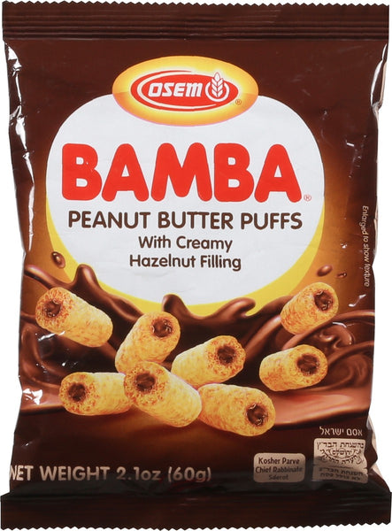 Bamba Peanut Butter Puffs with Creamy Hazelnut Filling, 2.1 oz ...