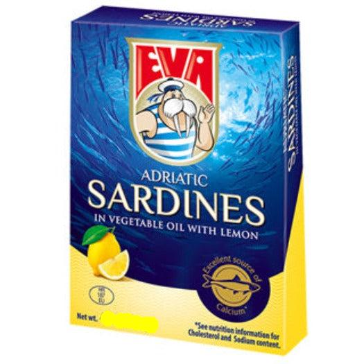 Eva Sardines, Lemon in Vegetable oil, 100 g (3.5 oz) – Parthenon Foods