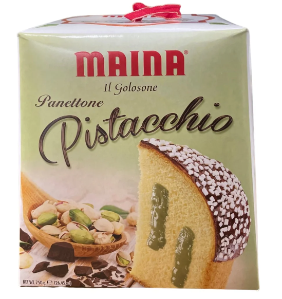 Panettone Pistachio Filled (Maina) 750g – Parthenon Foods