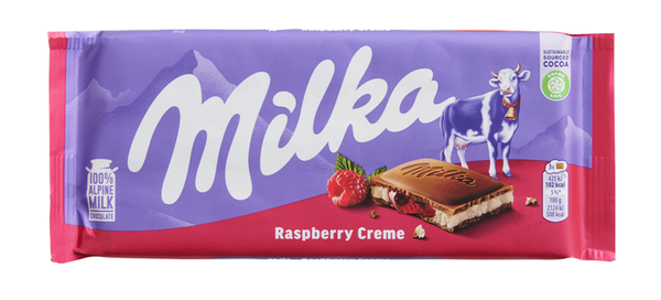 Milka Milk Chocolate - Raspberry Creme, 100g – Parthenon Foods
