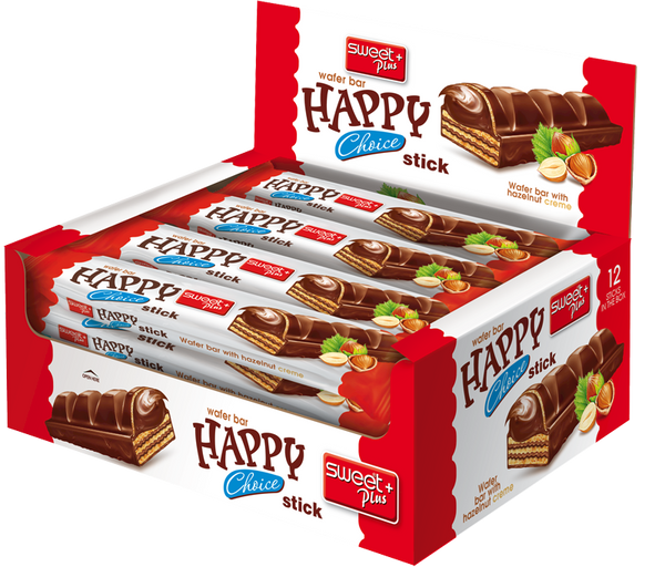Happy Choice Stick Wafer Bar (Sweet Plus) CASE (12 x32g) – Parthenon Foods