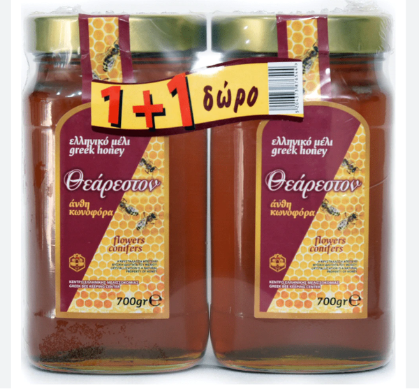 Theareston Greek Honey (Wild Herbs and Conifers) (2 x 700g) 2PK ...