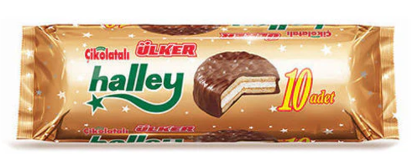 Halley Chocolate Coated Sandwich Biscuits (Ulker) 10pc, 300g ...