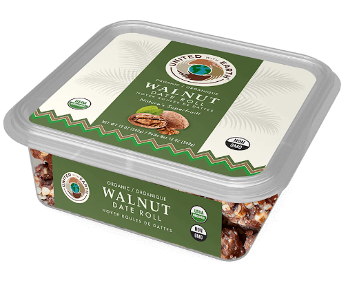 Organic Walnut Date Roll (United with Earth) 12 oz – Parthenon Foods