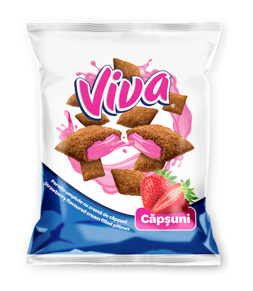 Viva Strawberry Flavored Cream Filled Pillows, 200g – Parthenon Foods