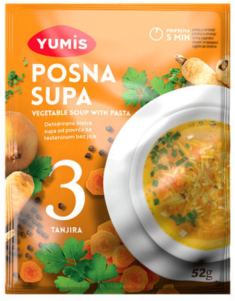 Posna Supa, Vegetable Soup with Pasta (Yumis) 52g – Parthenon Foods