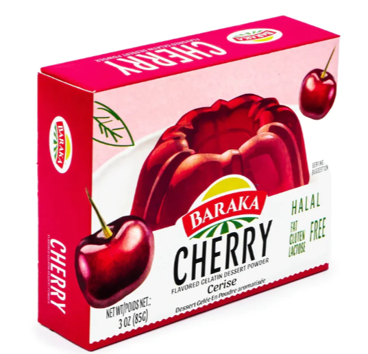 Cherry Jelly Dessert (Baraka) 3 oz (85g) – Parthenon Foods