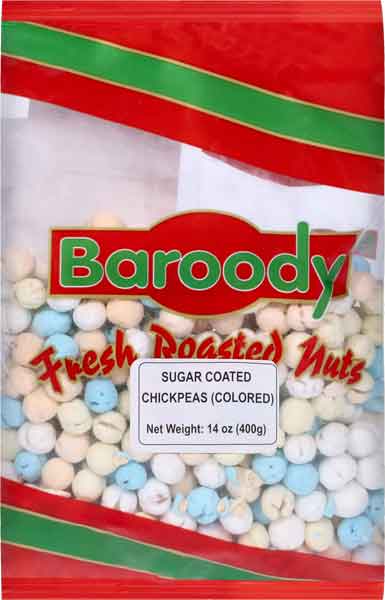 Sugar Coated Chick Peas, Colored (Baroody) 14 oz (400g) – Parthenon Foods