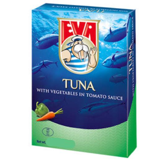 Eva Tuna Fillets with Vegetables in Tomato Sauce, 3.5 oz (100g ...