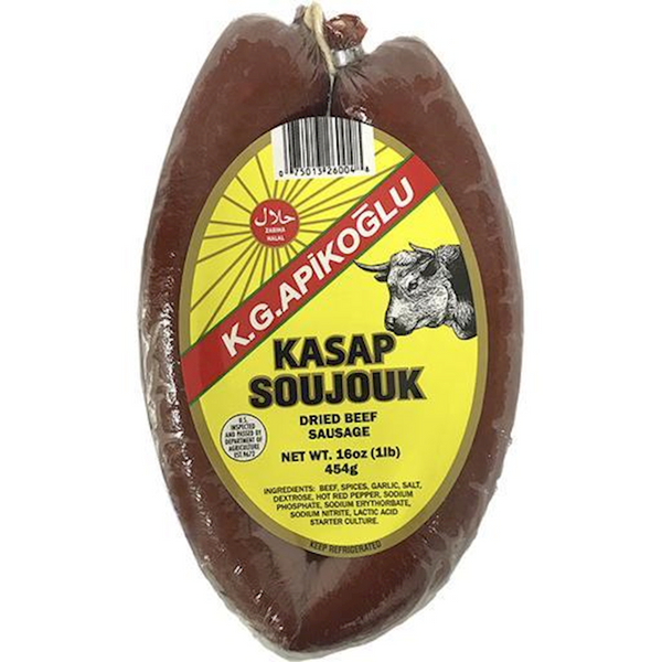 Halal Kasap Soujouk, Dry Beef Sausage, (KGA) approx. 1lb – Parthenon Foods