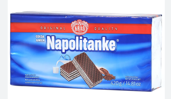 Napolitanke Cocoa & Milk Cream Wafers (Kras) 420 g – Parthenon Foods