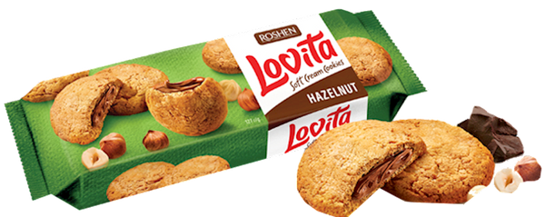 Lovita Filled Cookies, Hazelnut (Roshen) 127g – Parthenon Foods