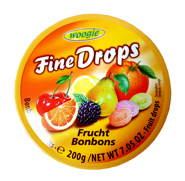 Fine Drops Fruit Mix Candies (Woogie) 200g Tin – Parthenon Foods