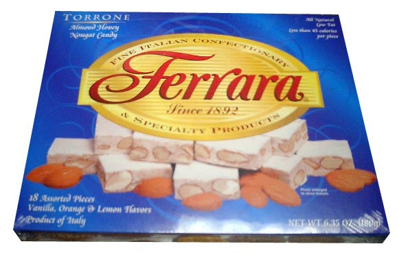 Torrone Nougat Candy, 18 Assorted Pieces (Ferrara) 216g – Parthenon Foods