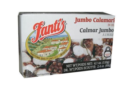 Jumbo Calamari in Oil (Fantis) 4 oz (110g) – Parthenon Foods