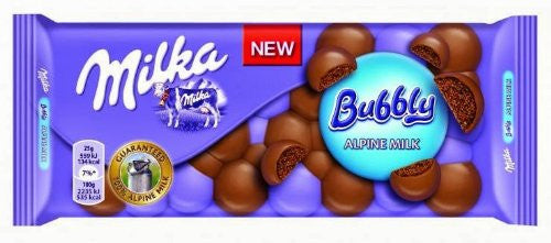 Milka Bubbly Alpine Milk Chocolate, 90g – Parthenon Foods