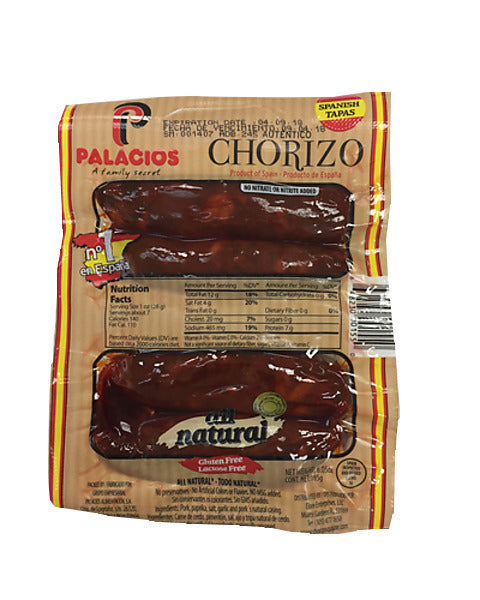 Chorizo Pork Sausage, Mild (Palacios) Mini, 4 pack, 6.5 oz (185g ...