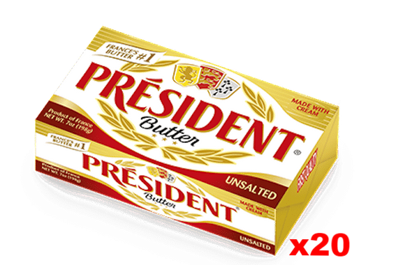President Imported Unsalted Butter (CASE) (20 x 7 oz) – Parthenon Foods