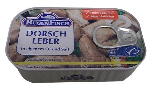 Dorsch Leber, Cod Liver, (RugenFisch) 115g – Parthenon Foods