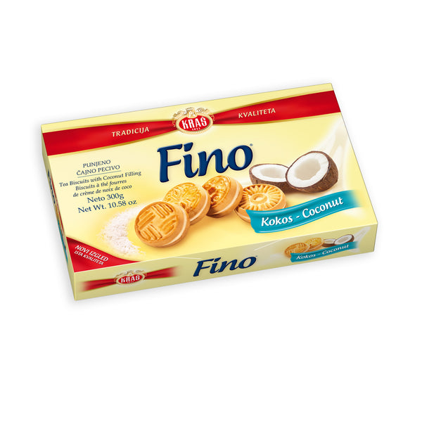 Fino Kokos (Coconut), Filled Tea Biscuit, 300g – Parthenon Foods