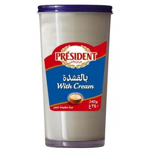 President Pasteurized Spreadable Cream Cheese, 240 g Jar – Parthenon Foods