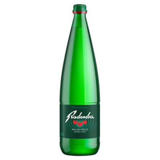 Radenska Natural Sparkling Mineral Water, 1L GLASS – Parthenon Foods