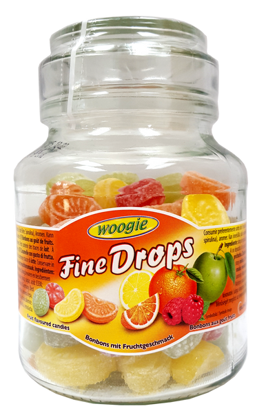 Fine Drops Fruit Flavored Candies (Woogie) 10.58 oz (300g) Jar ...